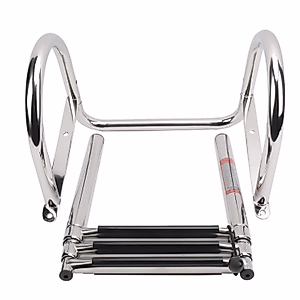 NovelBee 3 Step Inboard Boat Ladder,Stainless Steel Telescoping Step Ladder Folding Dock Ladder for Marine Boat Yacht Swimming Pool