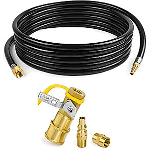 GASPRO 18 Feet RV Quick Connect Propane Hose, and 1/4 Inch RV Propane Quick Connect Fittings, Connect Tabletop Gas Grill, Fire Pit and Gas Stoves to RV Propane Supply