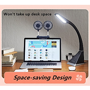 THRRLY Desktop Fan, Monitor Clip on Fan with 2 Fan Heads, 3 Speeds Office Desk fan USB Powered Cooling Fan with Sturdy Adjustable Clamp, Strong Wind Quiet Personal USB Small Fan for Laptops, Desktop.