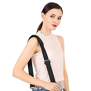 MOSISO 56 inch Shoulder Strap, Adjustable Thick Soft Universal Replacement Non-Slip Fit Padded with Metal Swivel Hooks for Laptop Shoulder Bag/Laptop Messenger Bag/Crossbody Bag, Black