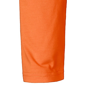 HOOD CREW Men’s Long Sleeve Polo Shirt Casual Slim Fit Shirts Contrast Color Patchwork T Shirts Cotton Tops Orange XXL