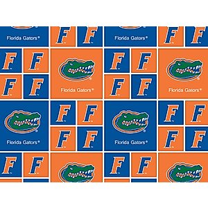 Cotton College University of Florida Gators Print Cotton Fabric By the Yard