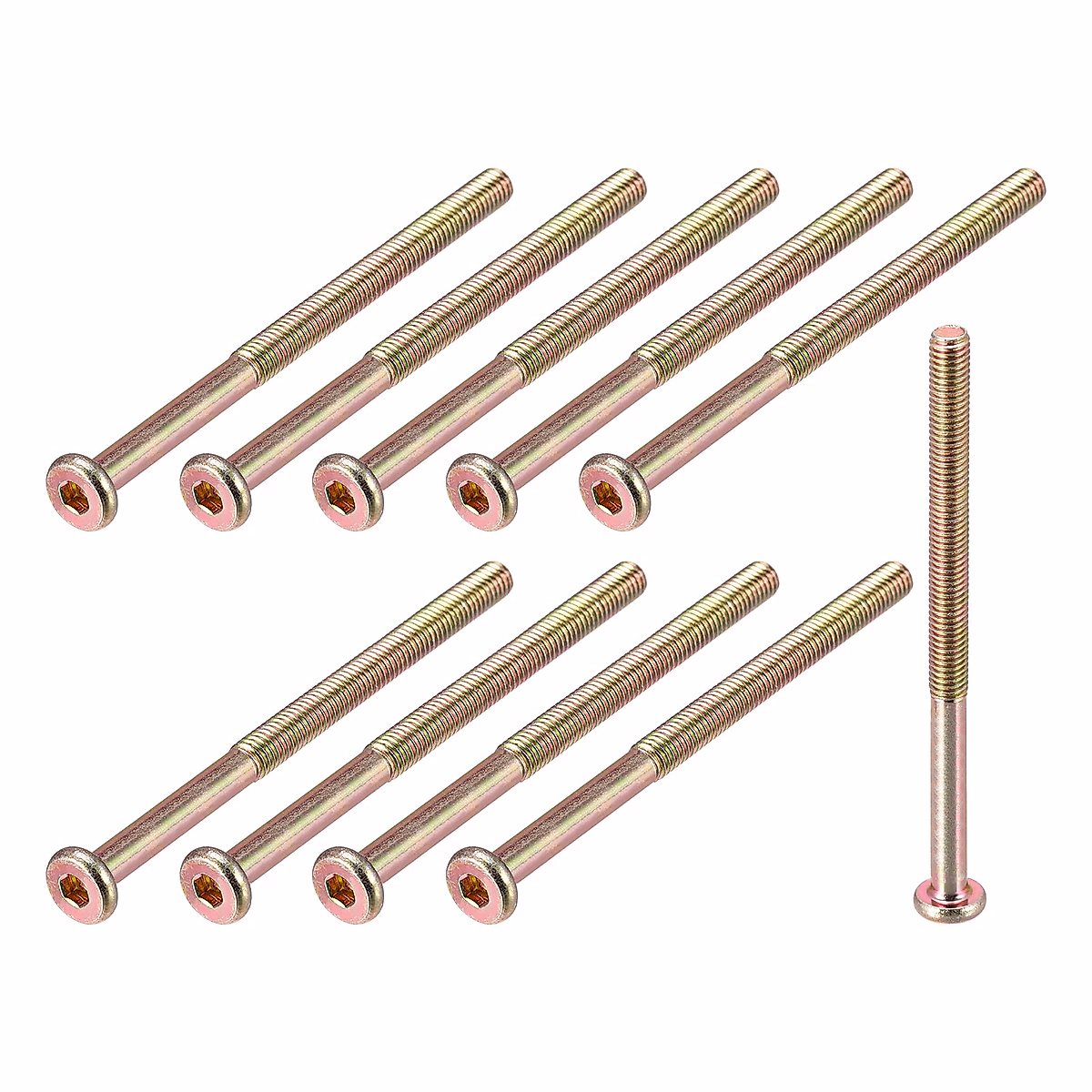 METALLIXITY Hex Socket Head Machine Screws, (M6x90mm) 15Pcs, Carbon Steel Half Thread Screws - for Machinery, Furniture, DIY