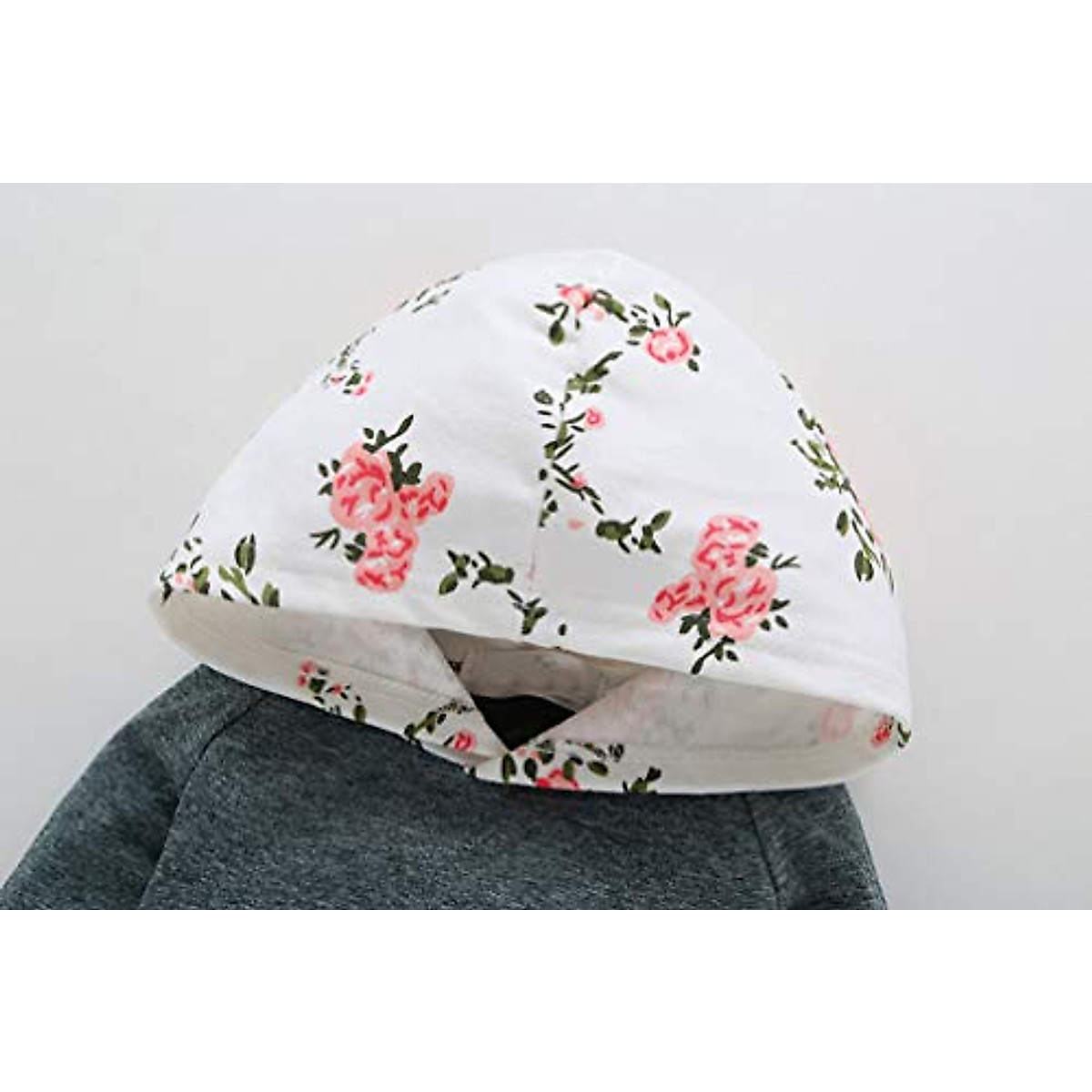 MINKIDFASHION Baby Girls Clothing Sets Flowers Long Sleeve Hoodie Tops Pants Outfit (Gray, 2T-3T)