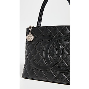 CHANEL Women's Pre-Loved Medallion Tote, Caviar, Black, One Size
