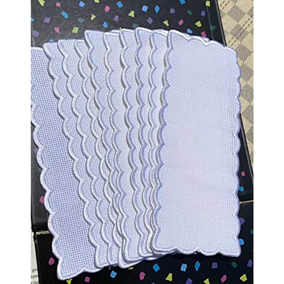 10pcs Pure White Embroidery Edged Book Mark to Cross Stitch, Blank Cross Stitch Bookmark for DIY