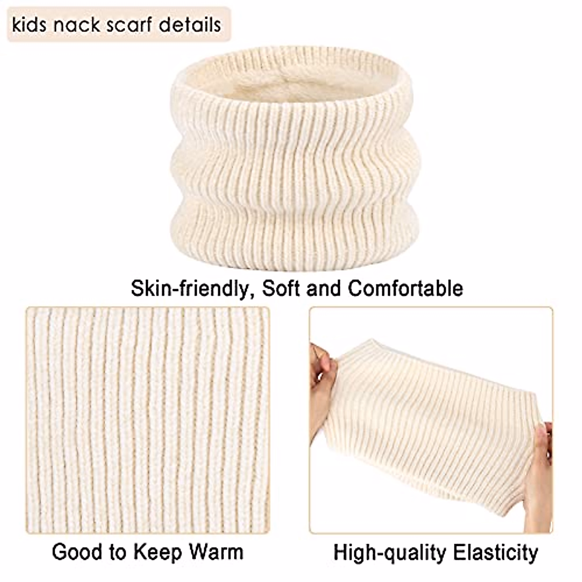 Toddler Boys Girls Winter Warm Knit Beanie Hat Touchscreen Gloves Neck Scarf with Fleece Cap for 3 4 5 6 7 Year Kid Gifts