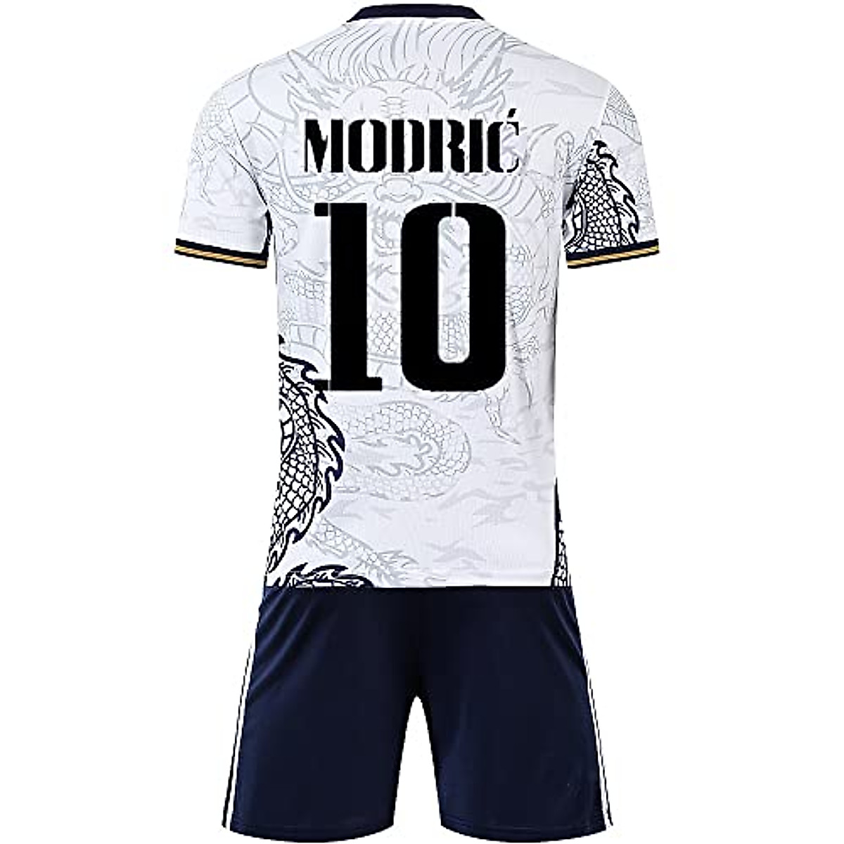 Casmyd #10 Mod’Ricc Croatia Soccer Jersey+Shorts Kids Football Team Shirts Kit Dragon Graphic Soccer Uniform for Boy/Girl Set