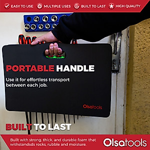 Olsa Tools Mechanics Kneeling Pad | Protection Knee Pads | Kneeling Work Mat | Under Car Mat | Creeper Pad | Work Pad | Foam Pad | 18" x 11" x 1"