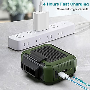 Yeedie 3-in-1 Portable Waist Clip Fan, 6000mAh Personal Rechargeable Neck Fan up to 16H, Strong Airflow, 3 Speed, Hand Free Battery Operated Belt & Necklace Fan for Working Hiking Fishing