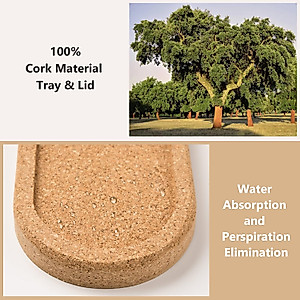 Ceramic Bathroom Canister Jars, 2 Pack Qtip Holder Dispenser with Lid and Tray, Cotton Ball Swab Pad Holder for Bathroom Essential Accessories Vanity Organizers-Light Purple