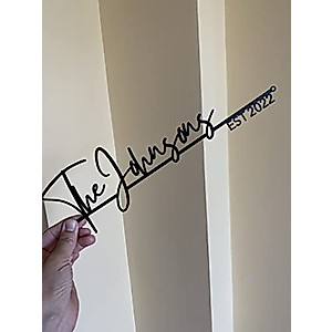 Personalized Family Name Sign, Wedding Metal Last Name Sign, Custom Name Sign, Metal Wall Art Decor, Hanging Plaque, Established Date, Monogram, Est Home Sign, Wedding Gift, Script, Housewarming Sign