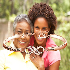 BEKECH Grandma Bracelet My Favorite People Call Me Nana/Mimi/Nonna/Granny/Grandma Bracelet Gift for Grandmother(Mimi RG)