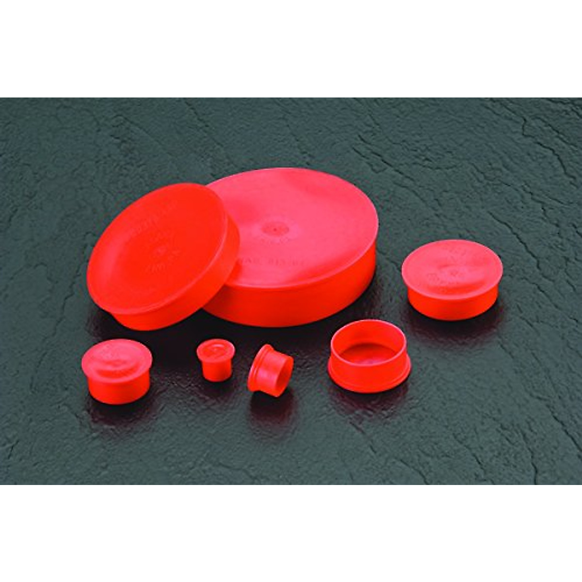 Caplugs ZC321AK1 Plastic Straight Sided Utility Cap to Cap Thread Size 2-1/2" C-32, PE-LD, to Cap Thread Size 2-1/2", Red (Pack of 10)