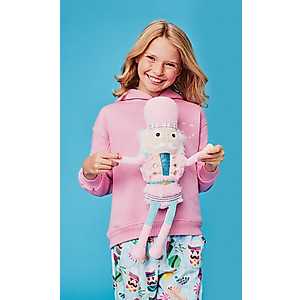 iscream Soft Plush 18.5" Nutcracker Embroidered Accent Holiday Pillow - Pink