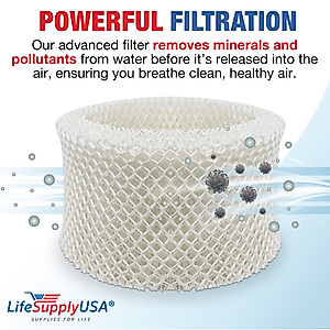 LifeSupplyUSA Humidifier Filter Replacement Wick Filter A Compatible with Honeywell HAC-504 HAC-504AW HAC504V1 HCM-1000 HCM-2000 HCM-300 Series