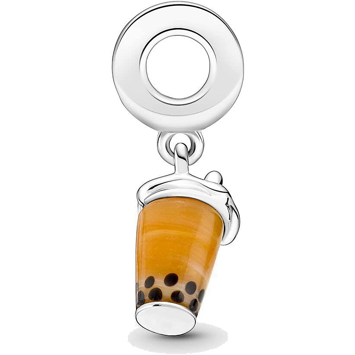 Ouroyea Murano Glass Bubble Tea Dangle Charm 925 Sterling Silver Pendant,Jewelry Beads Gifts for Women Bracelet&Necklace 110