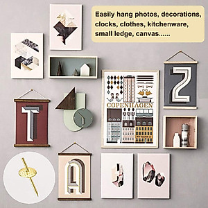 72 pcs Picture Hangers with 10-60lbs, Assorted One Step Picture Hangers, Iron Alloy Nail Hooks, Professional Plaster Picture Hanging Kit on Wooden/Drywall Hanging Hardware for Clock,Mirror,Jewelry