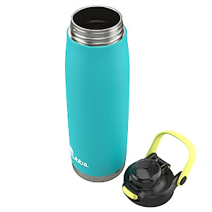 Bubba Radiant Stainless Steel Push-Button Chug Lid, 24oz. Water Bottle, Medium, Rubberized Scuba