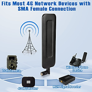 Eightwood 4G LTE Dipole Antenna SMA Male Compatible with Outdoor HCO Spartan Cellular Hunting Trail Game Cameras