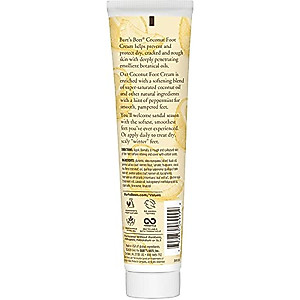 Foot Cream, Burt's Bees Moisturizing Lotion for Dry Skin, with Coconut Oil & Vitamin E, All Natural, 4.34 Ounce (Pack of 3) (Packaging May Vary)