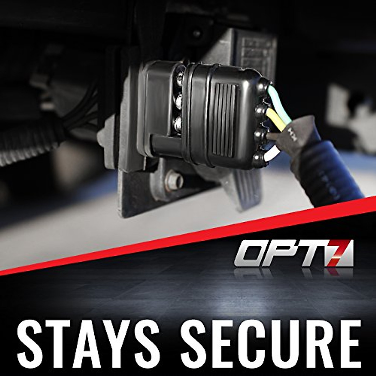 OPT7 Weatherproof 4-Pin Tow Y Splitter Connector Adapter for Truck Tailgate - Perfect for Trailers, Accessory Lighting, Towing, Safety Lighting