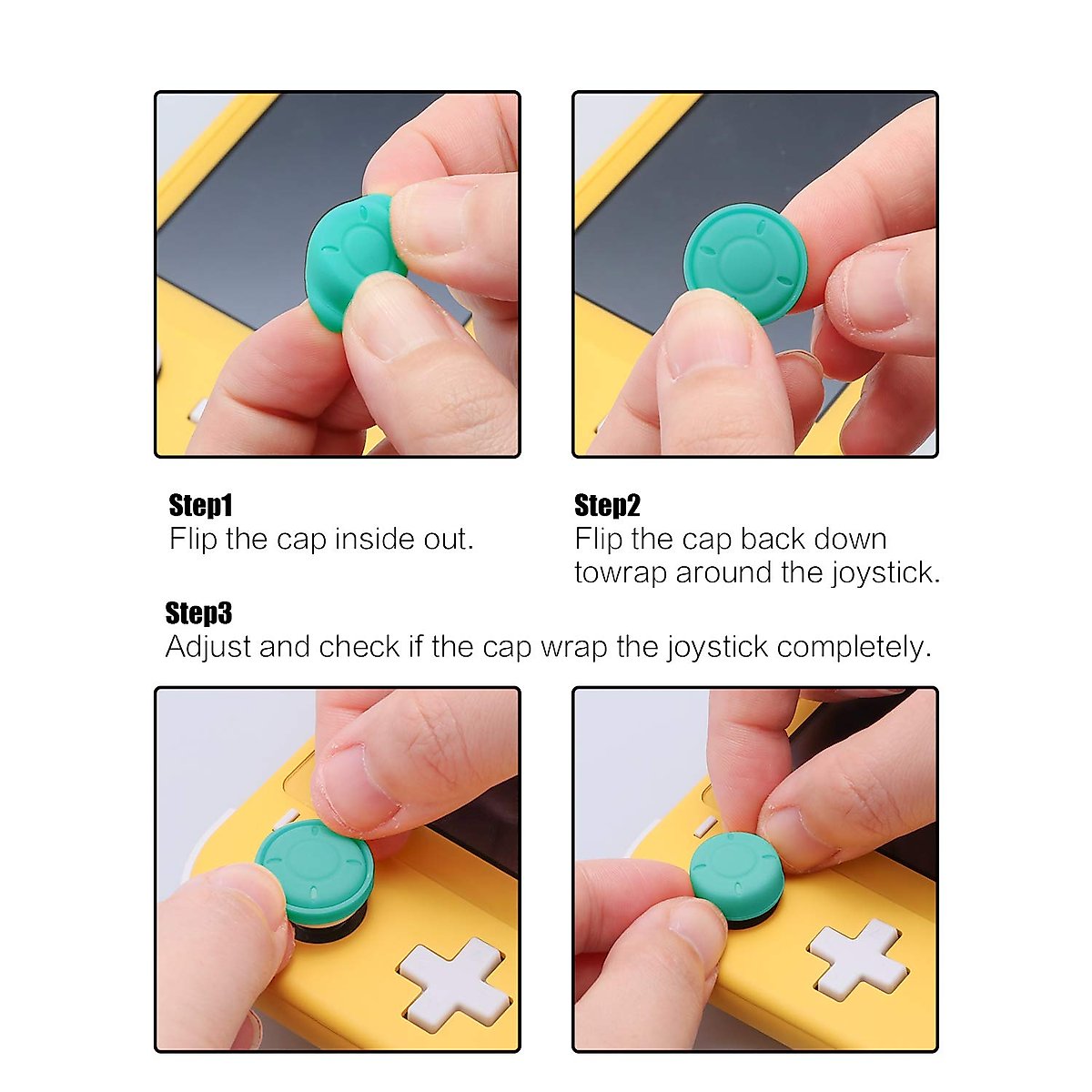 Switch Lite Thumb Grips, Different Sizes Joystick Caps for Nintendo Switch Lite - Turquoise