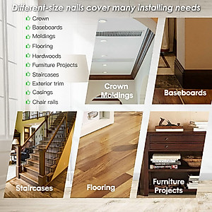 SHALL 16 Gauge Finish Nails, 2000-Count (1-1/4, 1-1/2, 2, 2-1/2 Inch) 16GA Galvanized Finishing Nails Assorted, Nail Gun Nails & Small Finishing Nails Assortment for Pneumatic, Electric Finish Nailer