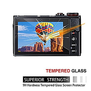 [3-Pack] Tempered Glass Screen Protector for Canon G7X Mark II G9X G9XII G7X G5X, Akwox 9H LCD Protective Cover