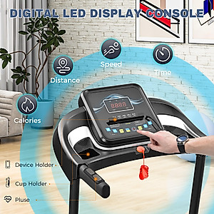 Merax Folding Electric Treadmill with Incline 2.5HP Energy Saving 12 Preset Programs Running Walking Jogging Machine for Home Office Indoor Cardio Exercise