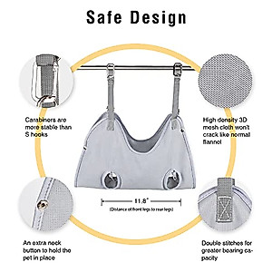 LMOPU Cat Grooming Hammock,Dog Grooming Harness,Cat Bag for Nail Trimming,Dog Sling for Nail Clipping,Holder for Nail Clipping,Quick Dog Bath,Drying Dog Hair