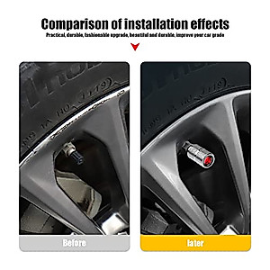 Ajxn Pack-4 Car Tire Valve Stem Caps, Skull Seal Tire Valve Caps for Most Cars, SUVs, Trucks and Bikes (Silver)