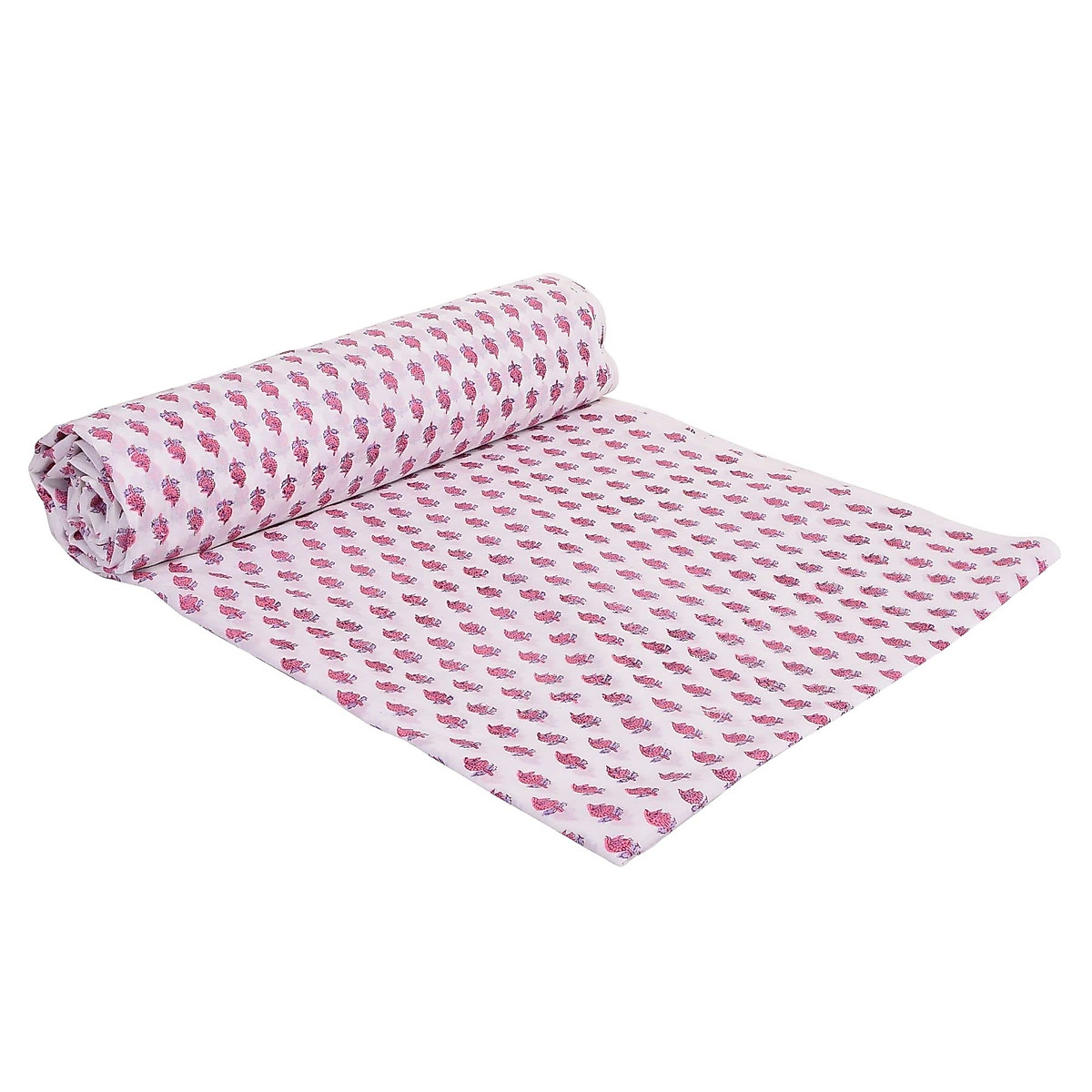 Trade Star Indian Ethnic 100% Cotton Running 3 Yard Hand Block Print Natural Fabric for Dressmaking, Sewing, Crafting Handmade Fabric by The Yard (Pattern 12)