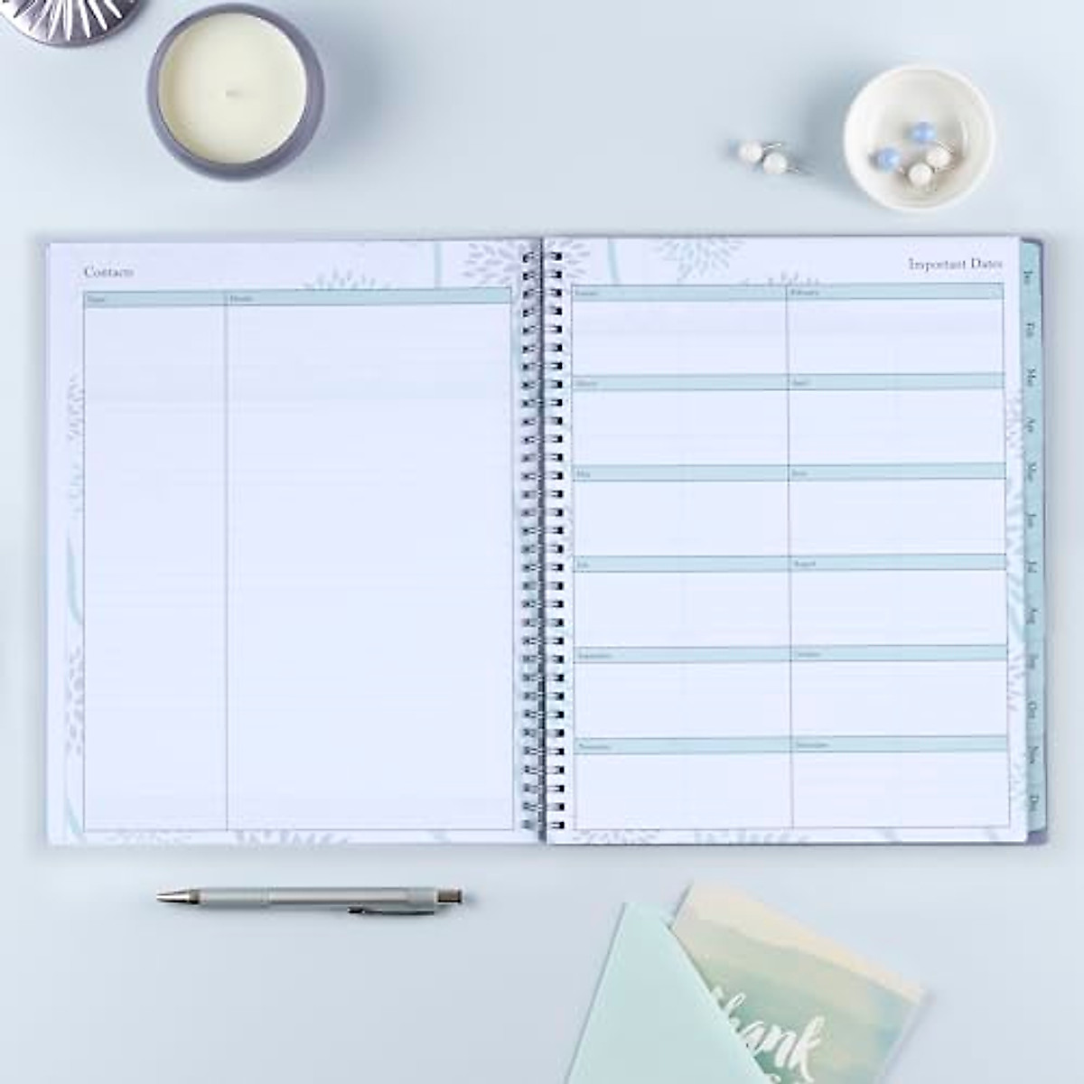 Blue Sky 2024 Weekly and Monthly Planner, January - December, 8.5" x 11", Frosted Cover, Wirebound, Rue Du Flore (101602-24)