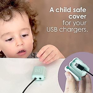 Watch Your Mouth Baby Proof Cord Cover | Award-Winning USB Charger Cover for Baby Proofing Cords | BPA & Phthalate-Free Charger Cover Protector | Electrical Safety Baby Products, (6-Pack, White)