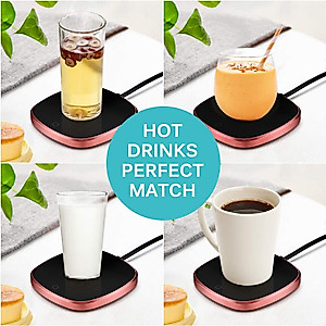 Coffee Cup Warmer, Coffee Mug Warmer, Automatic Shut Off to Keep Temperature Up to 131℉/ 55℃, Electric Beverage (Tea,Water,Cocoa,Soup or Milk) Heater Surface for Home Office(Without Mug)