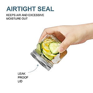 CycleMore 24 Pcs 8oz Clear Glass Mason Jars With Regular Silver Separable Lids, 250ml Round Spice Jars Canning Jars for Honey, Jam, Herb, Wedding Favors, Kitchen Storage, DIY Souvenir