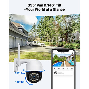 ZOSI 2MP 1080P HD-TVI CCTV Home Security Camera with Audio, Built-in Mic, 120ft IR Night Vision, C289 1080P WiFi Pan/Tilt Outdoor Security Camera, Color Night Vision,2-Way Audio