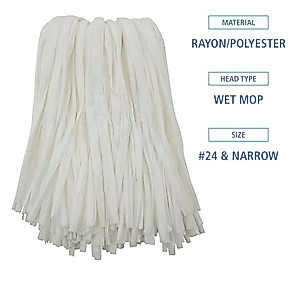 Boardwalk BW2024 Nonwoven Cut End Edge Mop, Rayon/Polyester, 24, White, 12/Carton