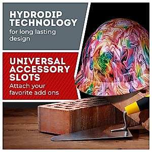 Acerpal Full Brim Non-Vented Psychedelic Art Design Matte Finish OSHA Hard Hat with 6 Point Suspension