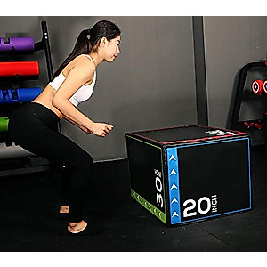Signature Fitness 20 Inch x 24 Inch x 30 Inch 3 in 1 Foam Plyometric Box Jumping Exercise Trainer, 16-Pound, Easy-Open Package