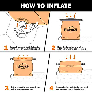 POWERLIX Ultralight Inflatable Camping Sleeping Pad - Camping Mattress for Backpacking, Hiking, Compact Lightweight Air Pad for Camping, Inflation Hand Pump Bag/Repair Kit Included