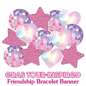 Big Dot of Happiness She Found Her Lover Banner, Eras Bachelorette Party Decorations, Large Bridal Shower Friendship Bracelet Banners, 28 Pieces