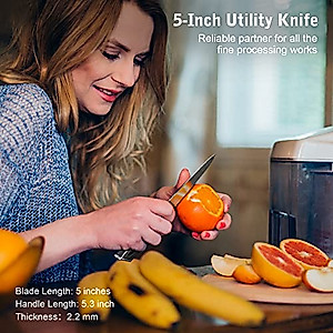 Kitchen Knife, Chef Knife Set - 8 Inch Chef Knife & 8 Inch Bread Knife & 5 Inch Paring Knife, German Stainless Steel Sharp Cooking Knife, Ergonomic Wooden Handle Knives Sets with Gift Box