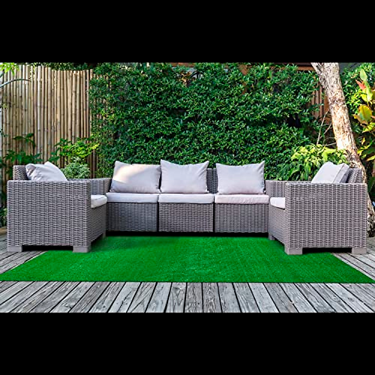 Garland Rug Artificial Grass 12 Ft. X 12 Ft. Large Indoor/Outdoor Area Rug Green -Lush Green, Durable, and Low-Maintenance for Patios, Lawns, and More