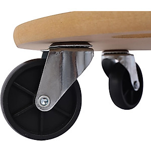 Furniture Moving Dolly, Heavy Duty Wood Rolling Mover with Wheels for Piano Couch Fridge Heavy Items, Securely Holds 500 Lbs (2pcs 15" Round Platform)