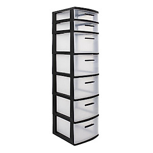 MQ Eclypse 7-Drawer Plastic Storage Unit in Black