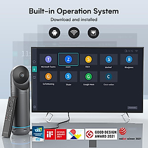 KanDao Meeting Pro 360 Video Conference Camera, 4-in-One AI Smart Tracking Video Conferencing System, Works on Microsoft Teams, Zoom, Google Meet, Skype etc, Hybrid Meeting Room Zooming Camera