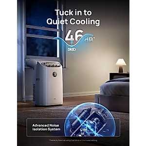 Dreo Portable Air Conditioners, 14,000 BTU Air Conditioner for Bedroom with Drainage-free Cooling, 46dB Quiet, APP/Voice/Remote, 24h Timer with Fan & Dehumidifier, Smart AC Unit for Room Indoors