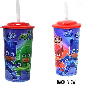 Zak Designs PJ Masks 16 oz PP Sports Tumbler w lid and Straw-Set of 2